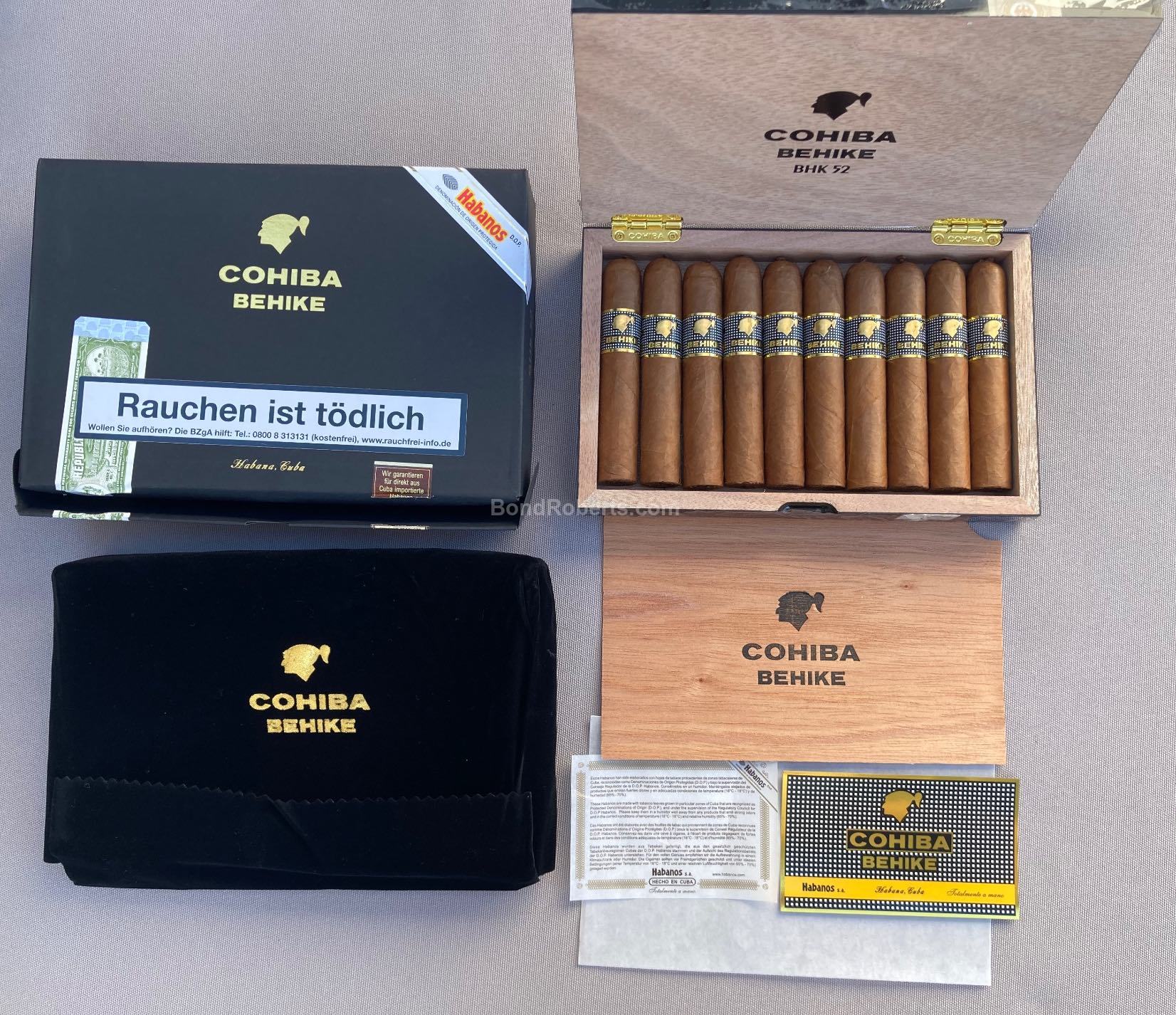 Cohiba BHK 52 2022 Black lacquered Boîte Nature Box of 10 cigars 12621