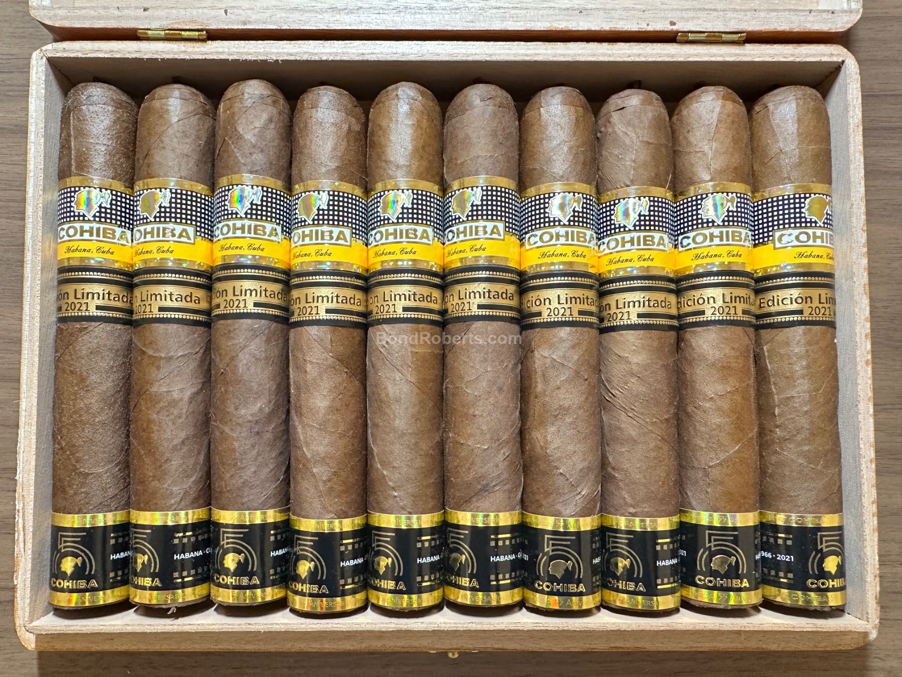 Cohiba 55 Aniversario Edición Limitada 2023 Varnished boîte nature box of 10 cigars 38822