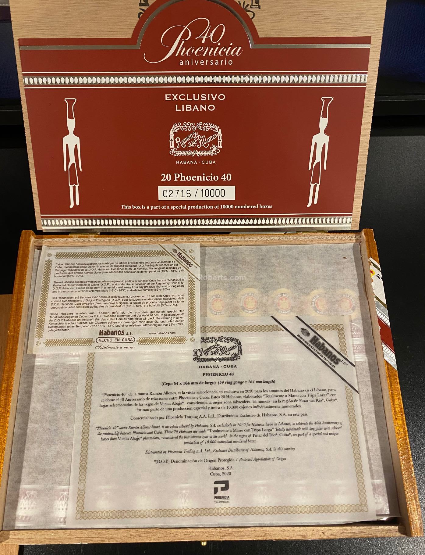 Ramón Allones Phoenicia 40 Edición Regional Líbano 2021 Numbered semi ...