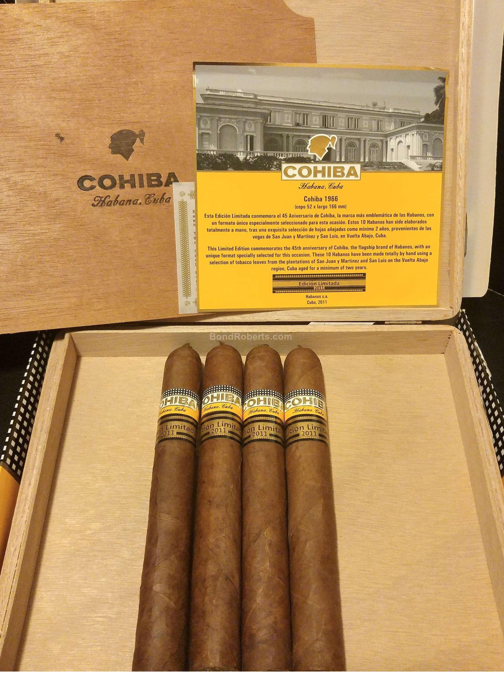 Cohiba Cohiba 1966 Edición Limitada 2011 Varnished Boîte Nature Box of ...