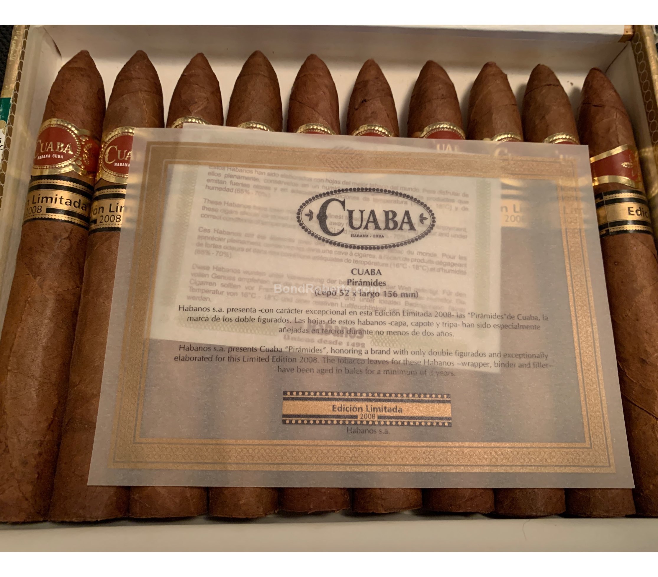 Cuaba Piramides Edición Limitada 2008 Dress Box of 10 cigars 12263