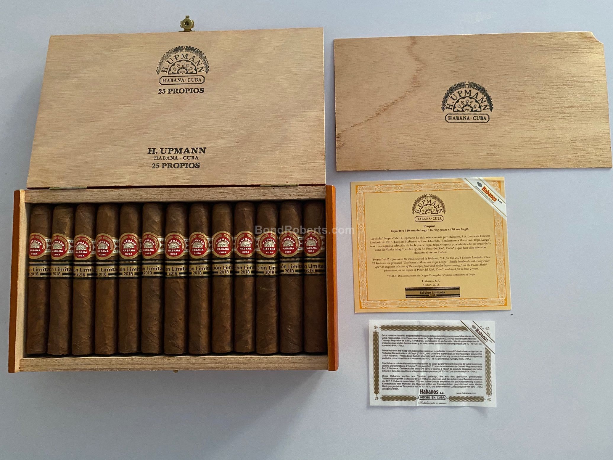 H. Upmann Propios Edición Limitada 2018 Varnished semi boîte nature box ...