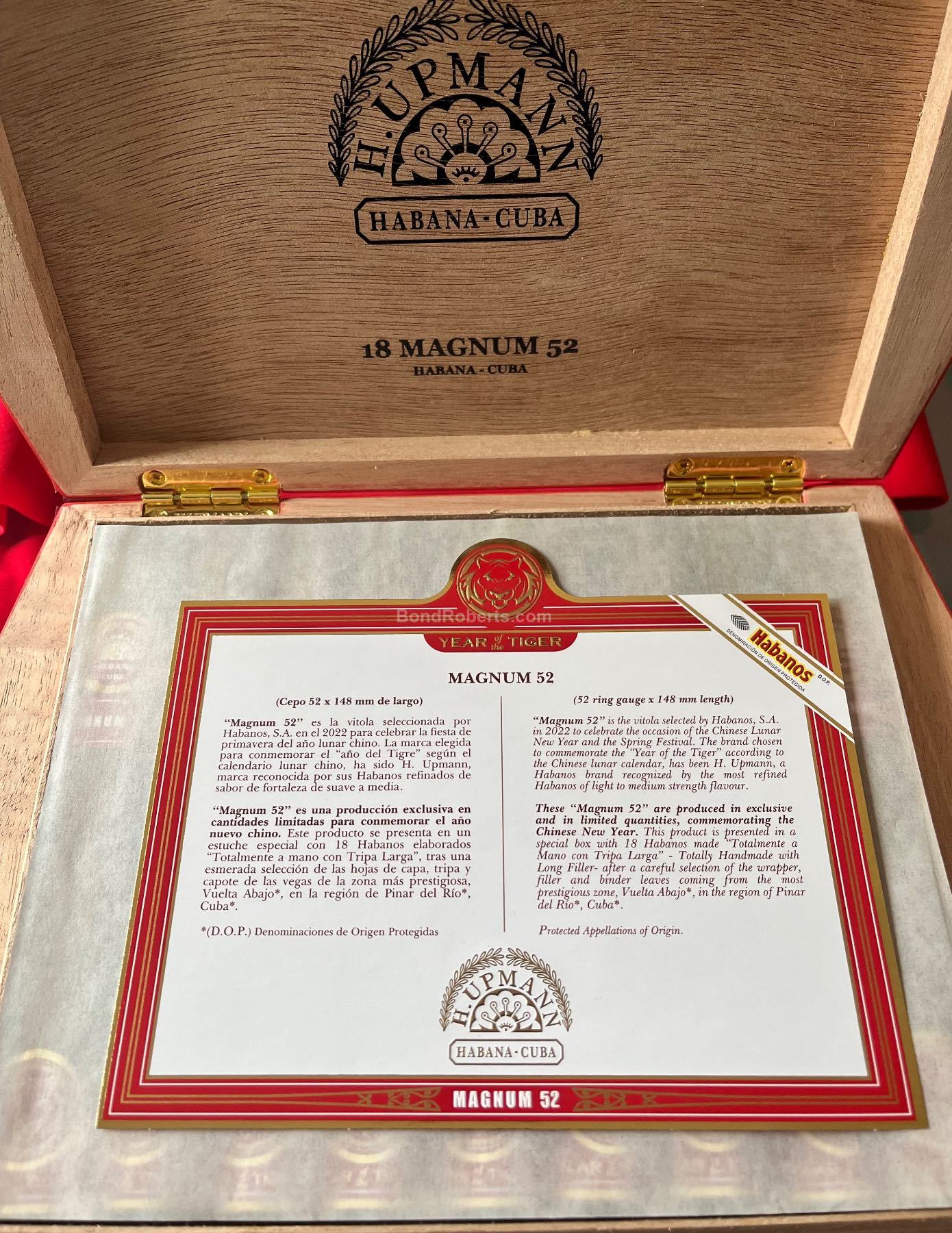 H. Upmann Magnum 52 Year of the tiger 2022 Luxury boîte nature box of ...