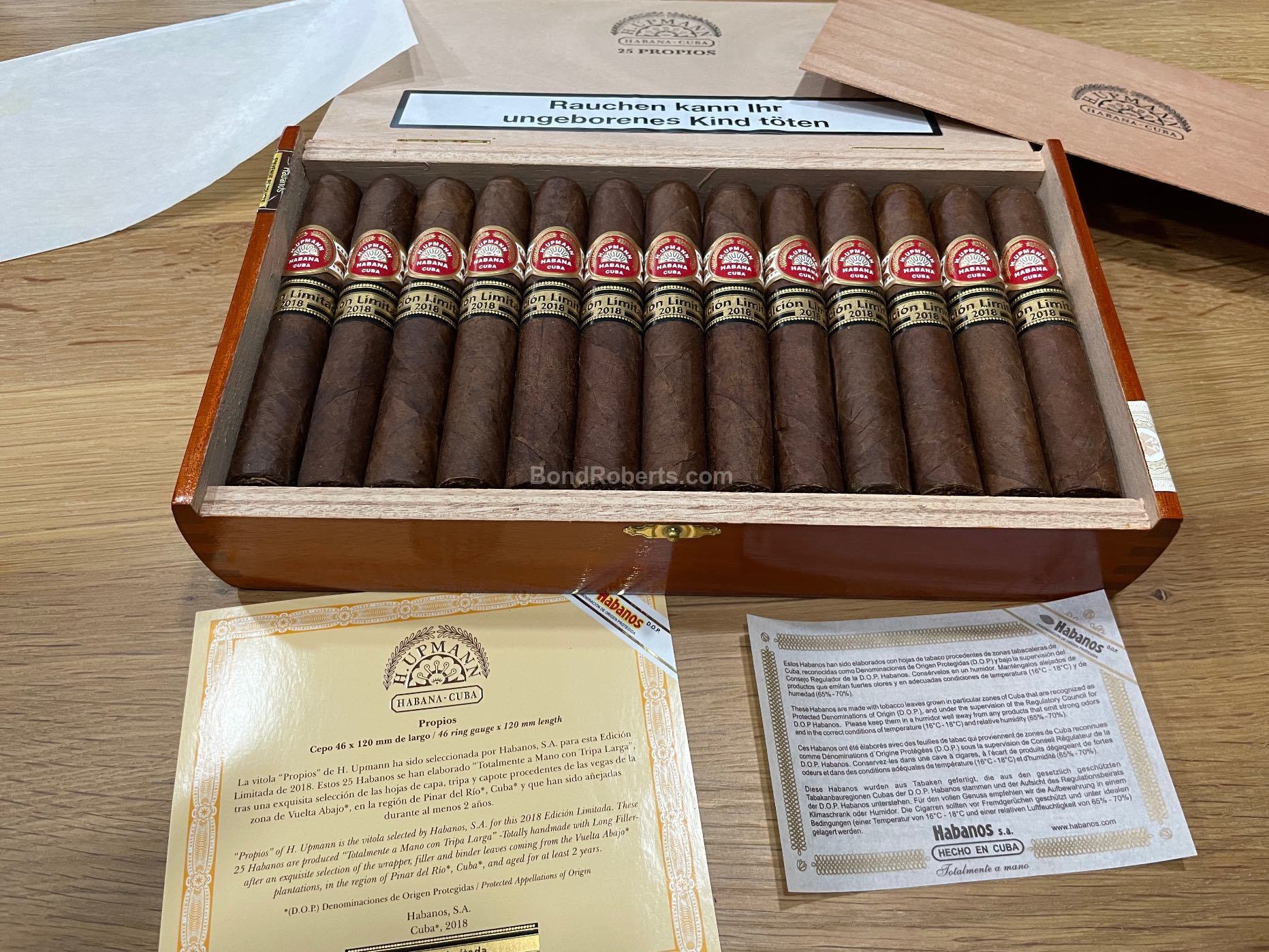 H. Upmann Propios Edición Limitada 2018 Varnished semi boîte nature box ...
