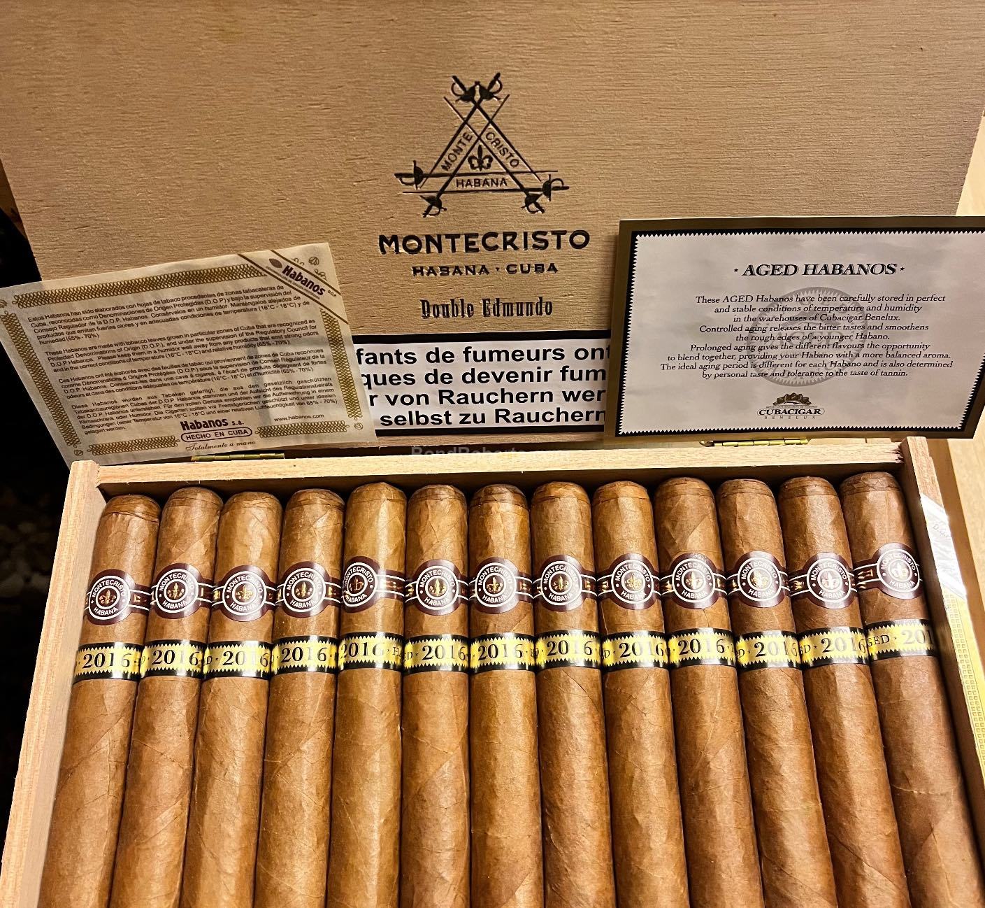 Montecristo Double Edmundo 2016 Semi Boite Nature Box of 25 cigars 13456
