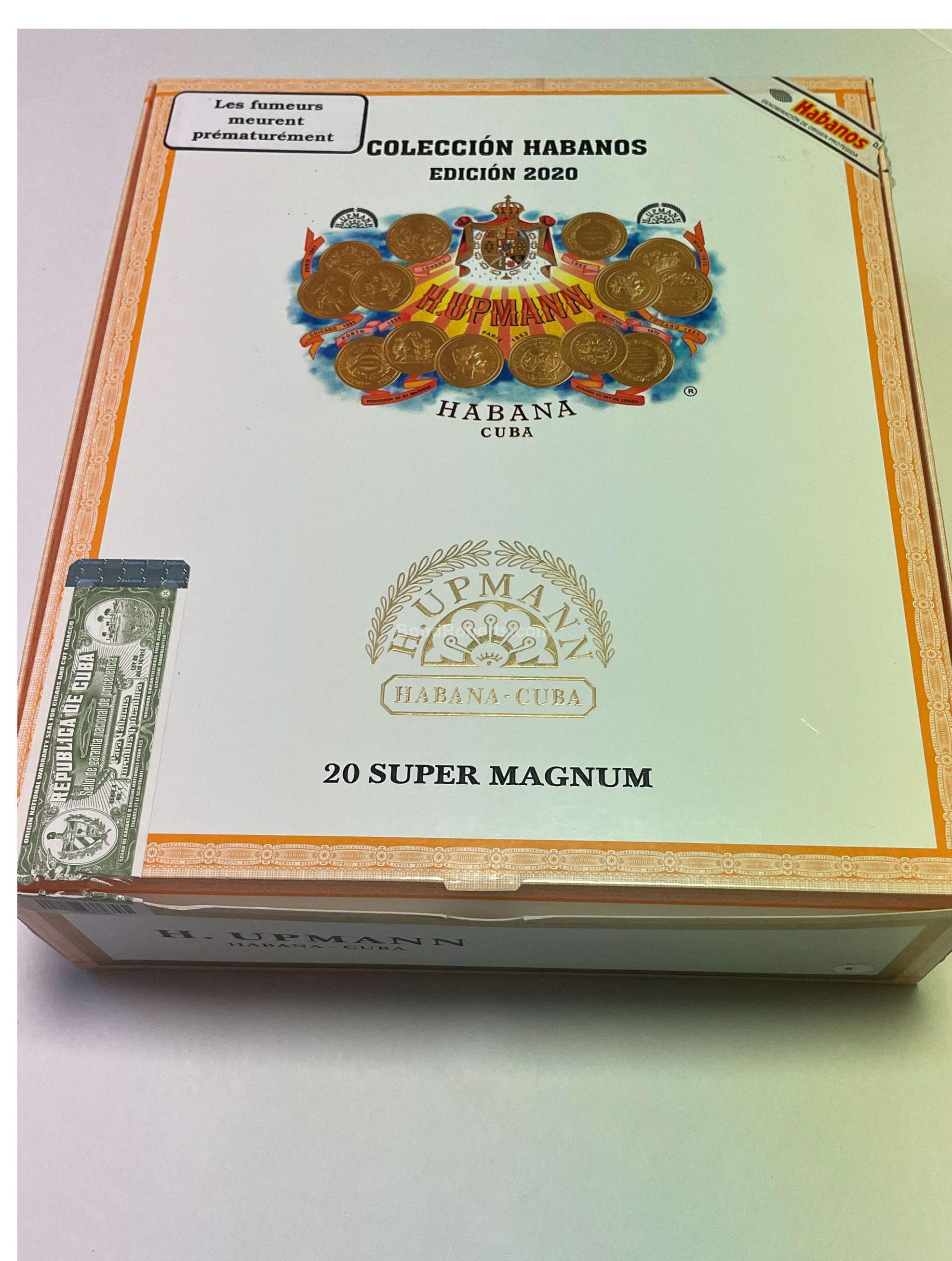 H. Upmann Super Magnum Colección Habanos 2021 Numbered book-shaped boîte nature box of 20 cigars ...