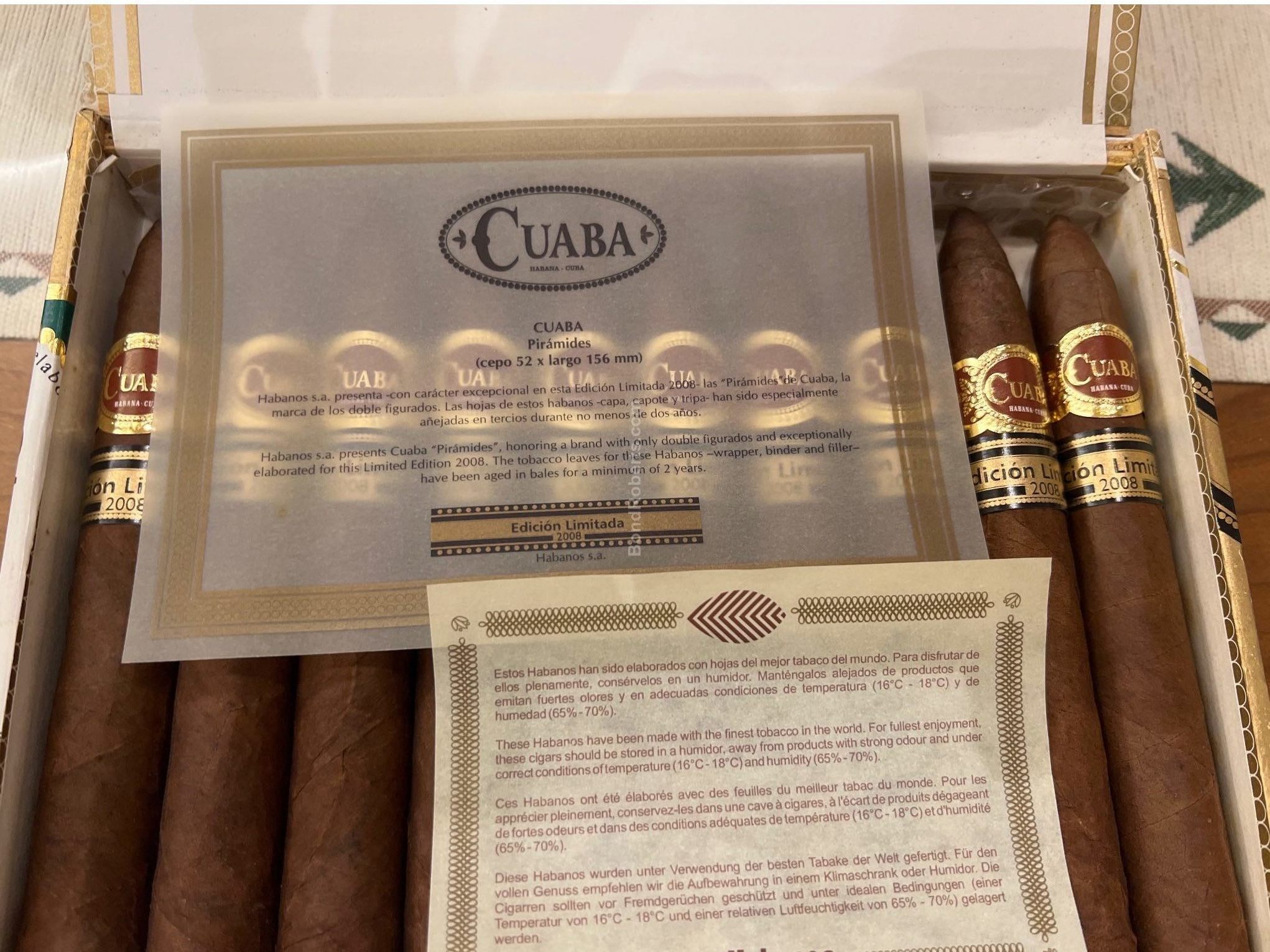 Cuaba Piramides Edición Limitada 2008 Dress Box of 10 cigars 18692