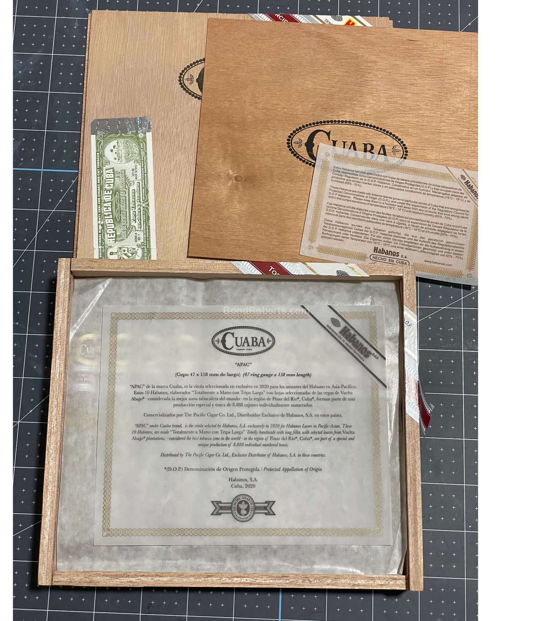 Cuaba APAC Edición Regional Asia Pacifico 2021 Numbered slide lid box ...