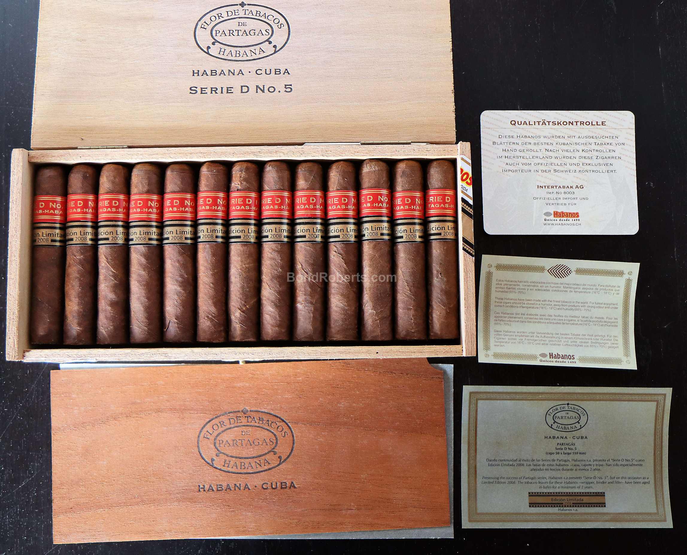 Partagás Serie D No.5 Edición Limitada 2008 Semi Boite Nature Box of 25 ...